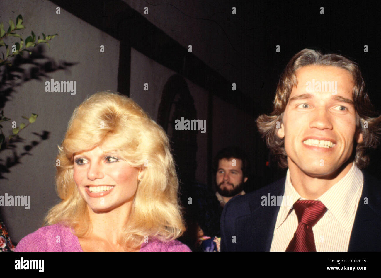 Arnold Schwarzenegger and Loni Anderson, 1970s Stock Photo - Alamy