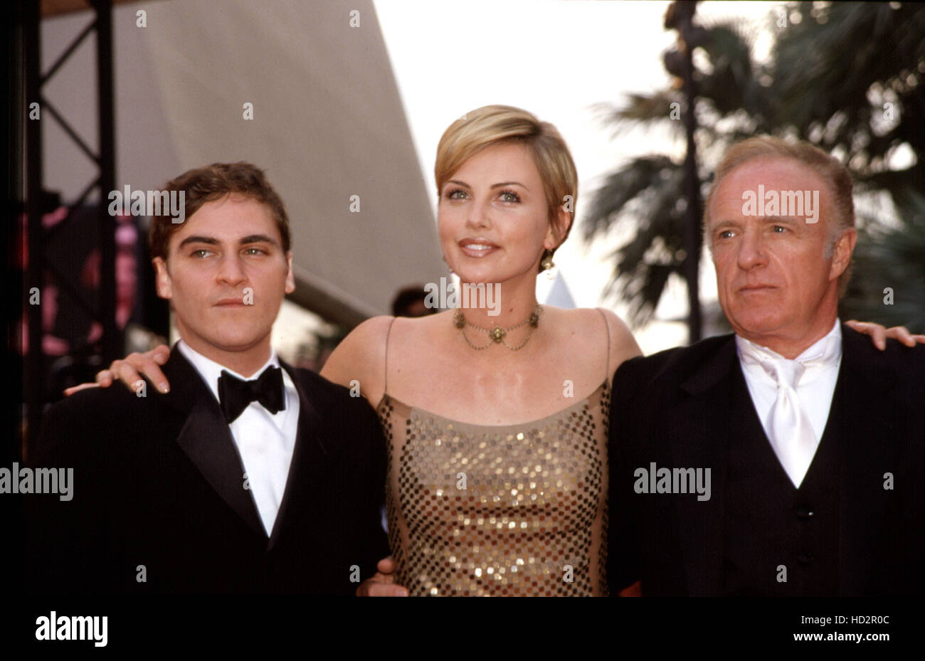 Joaquin Phoenix, Charlize Theron, James Caan (promoting THE YARDS) at ...