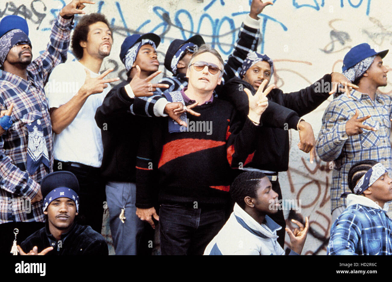 DENNIS HOPPER, directing the film Colors, 1988 Stock Photo - Alamy