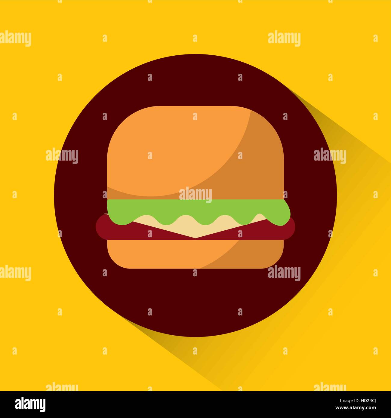 hamburger icon over brown circle and yellow background. colorful design ...