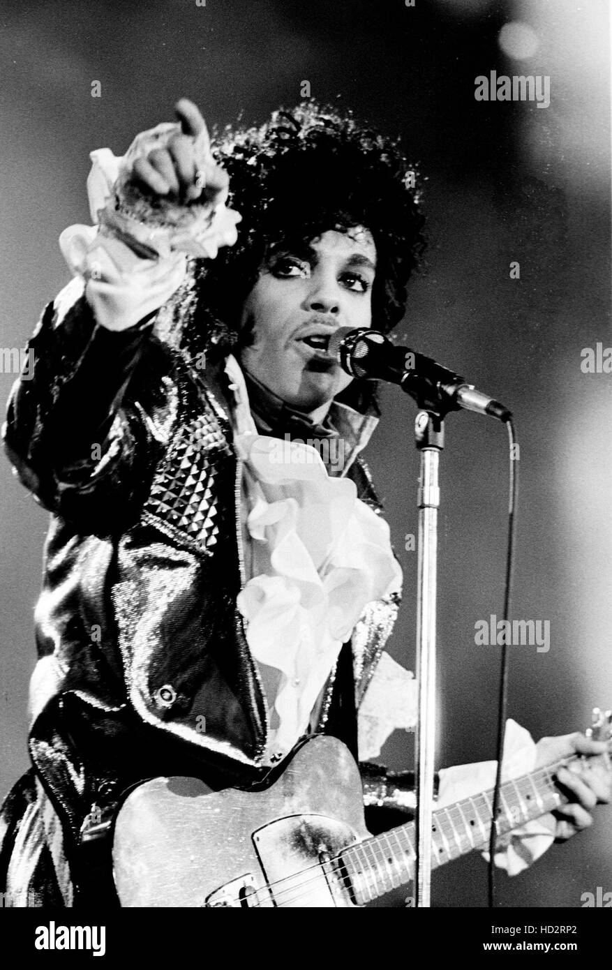 Prince performing in concert., Los Angeles, California, United States ...