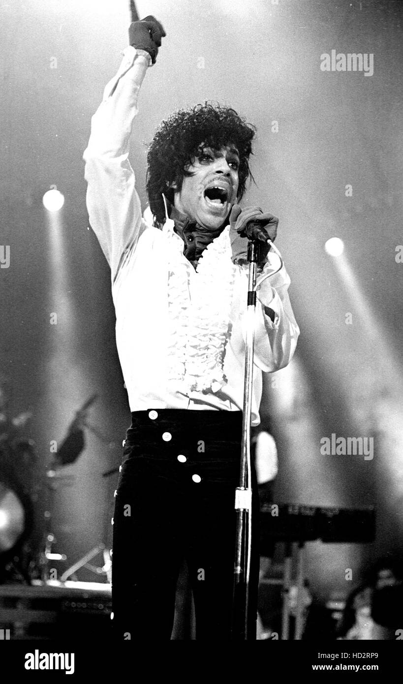 Prince performing in concert., Los Angeles, California, United States ...