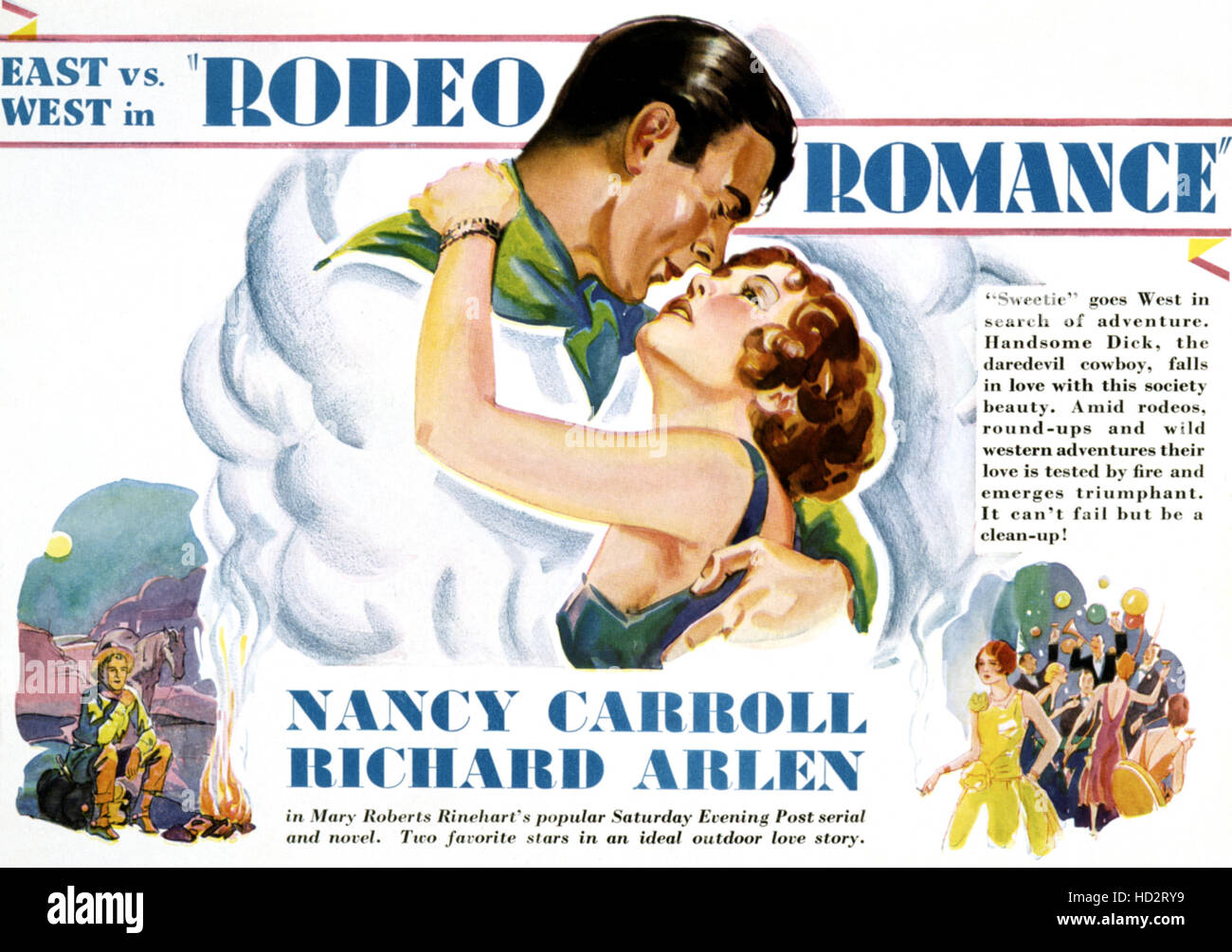 RODEO ROMANCE, Nancy Carroll, Richard Arlen (poster art for film never ...