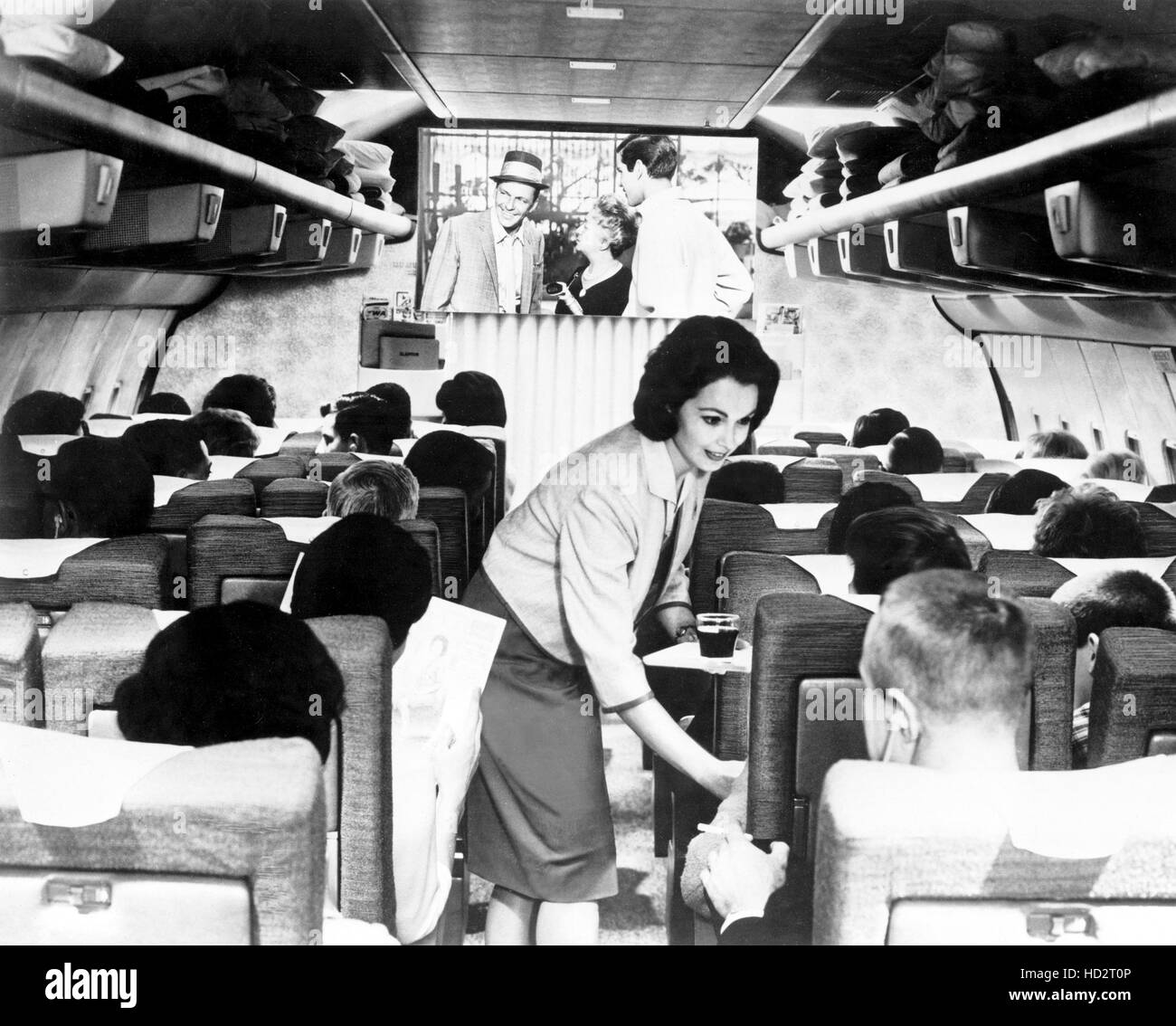 1960s modern flight with widescreen popular movies, 1963 Stock Photo ...