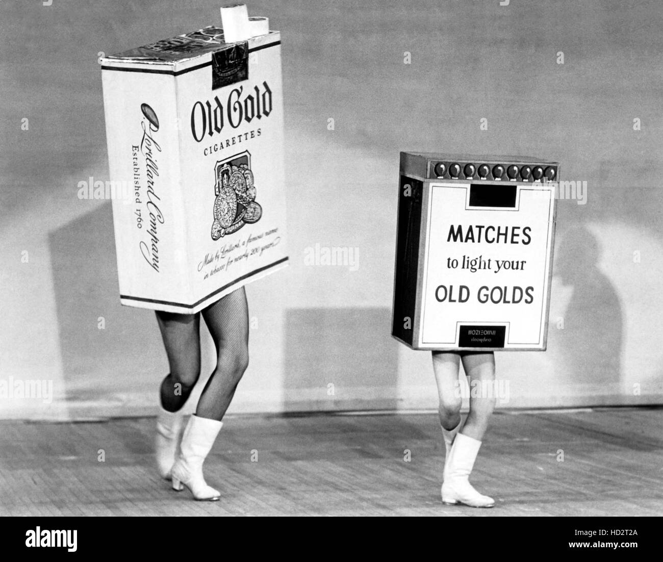 Television commercial for Old Gold cigarettes, ca. 1950s Stock Photo ...