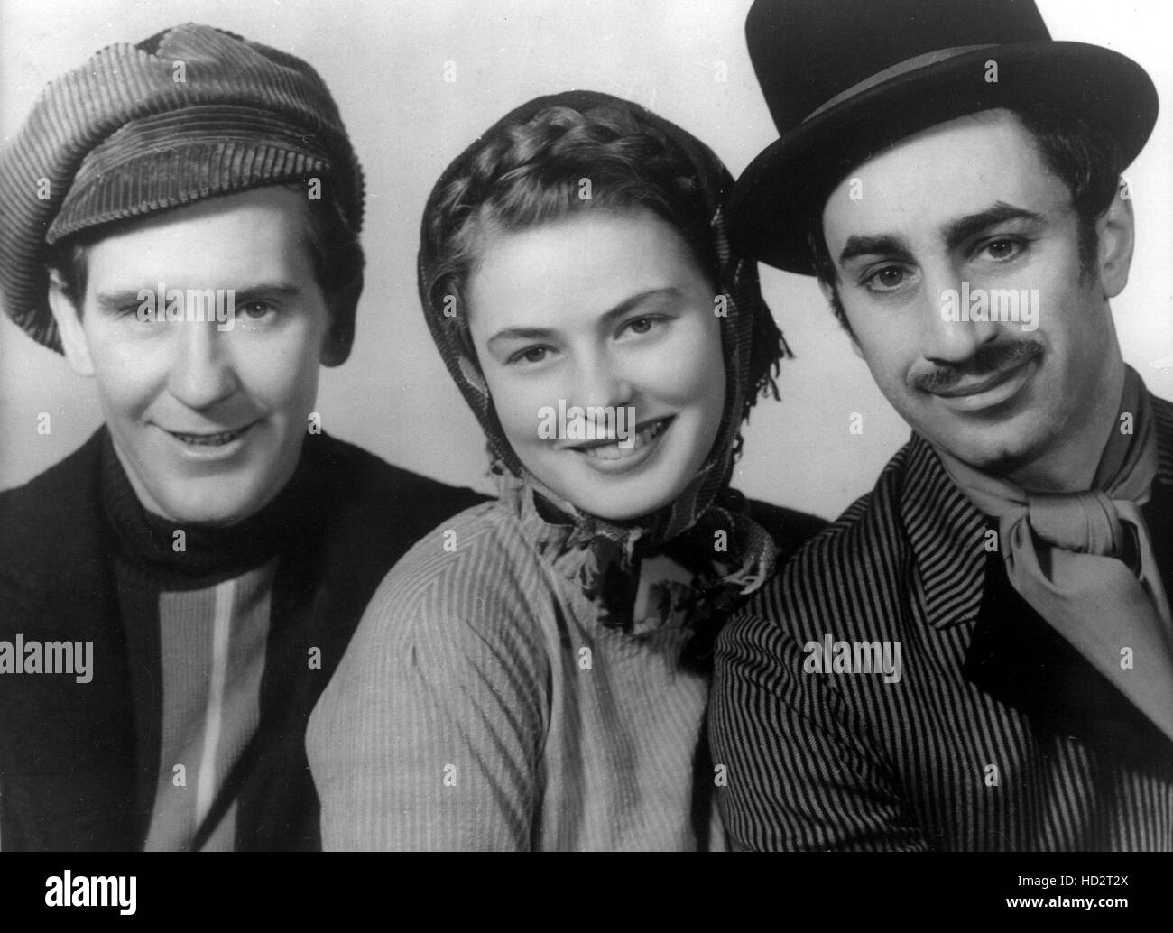 Burgess Meredith, Ingrid Bergman, Elia Kazan in the Broadway stage ...