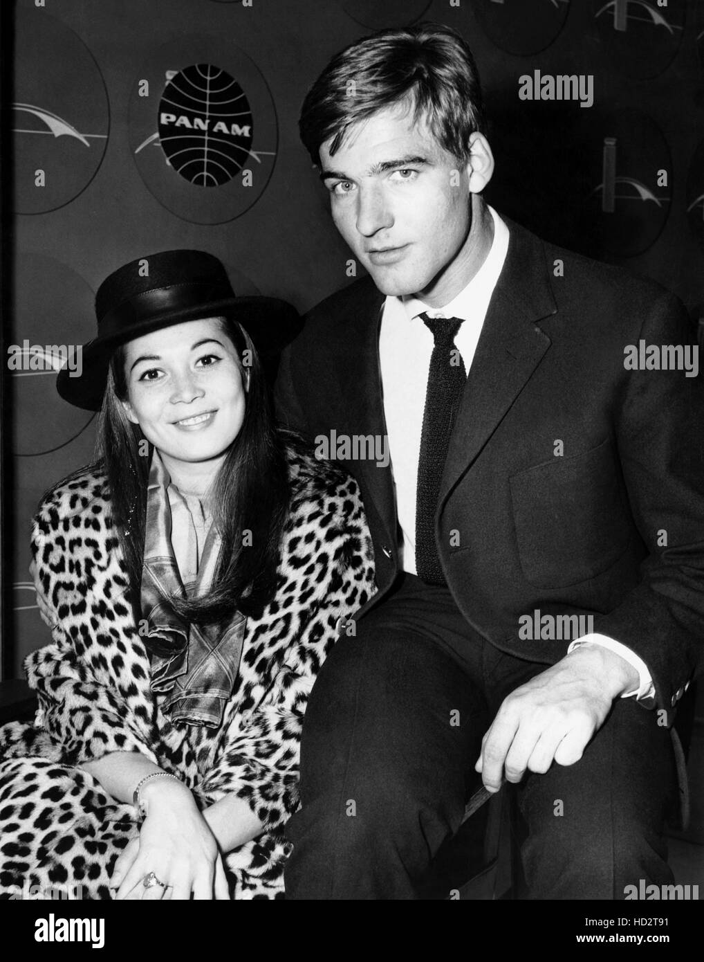 Nancy Kwan, left, and her first husband, ski instructor Peter Pock ...