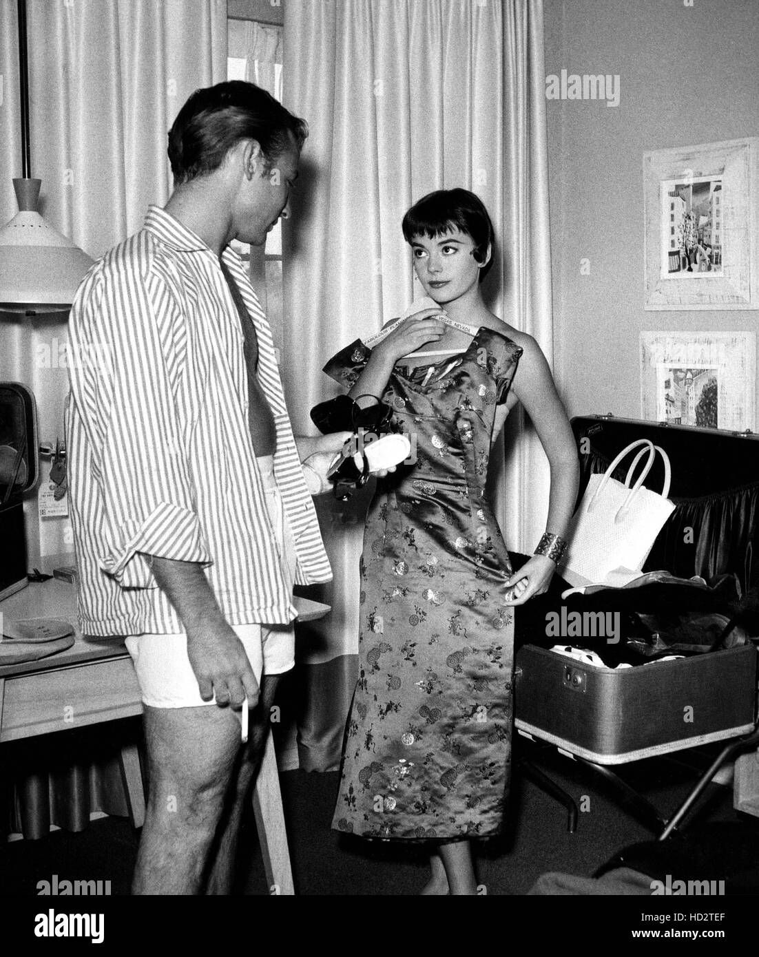 Nick Adams and Natalie Wood at the Flamingo Hotel, Las Vegas, NV ...