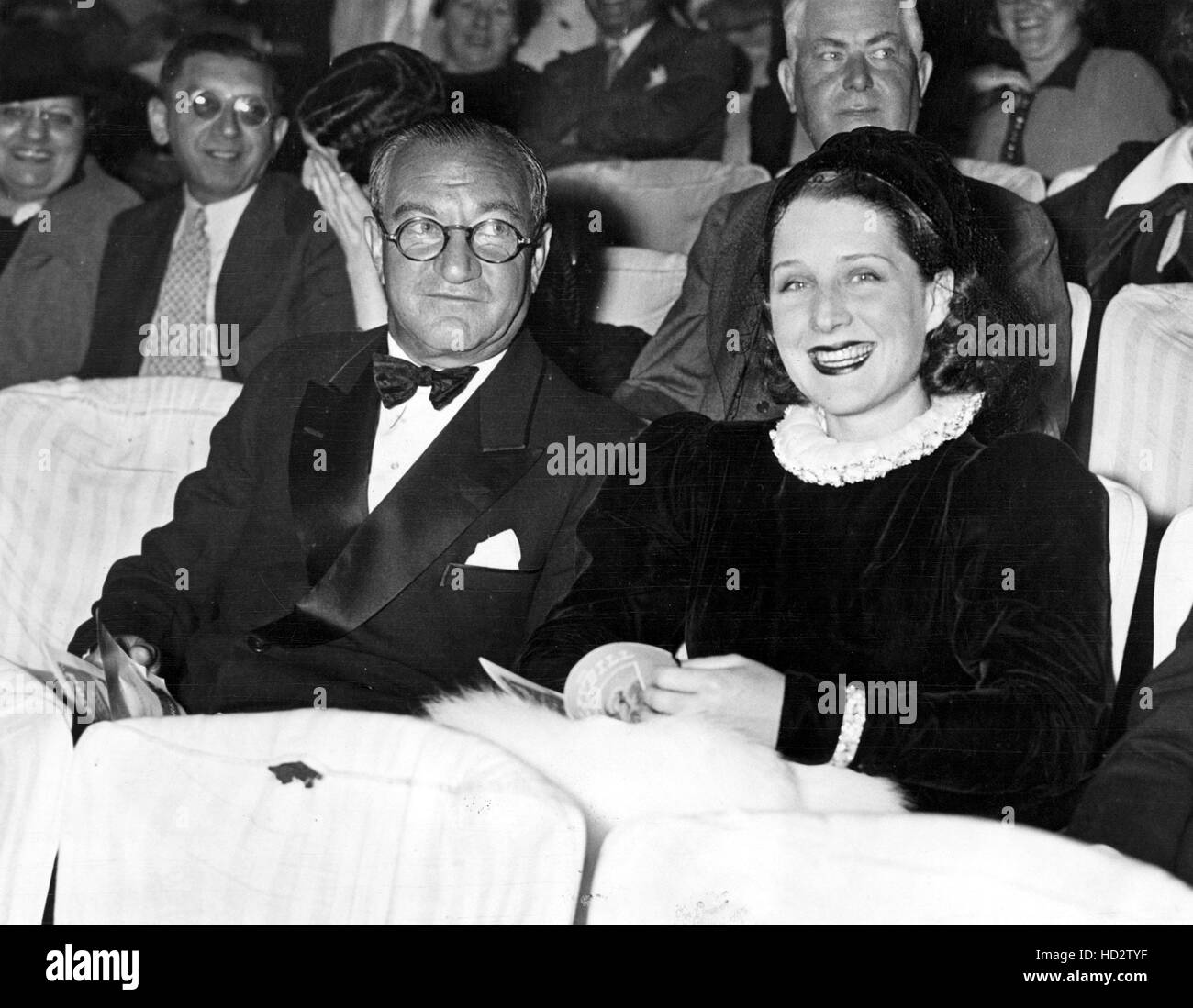 JOSEPH M.SCHENCK and NORMA SHEARER in the Broadway audience of 3 MEN ON ...