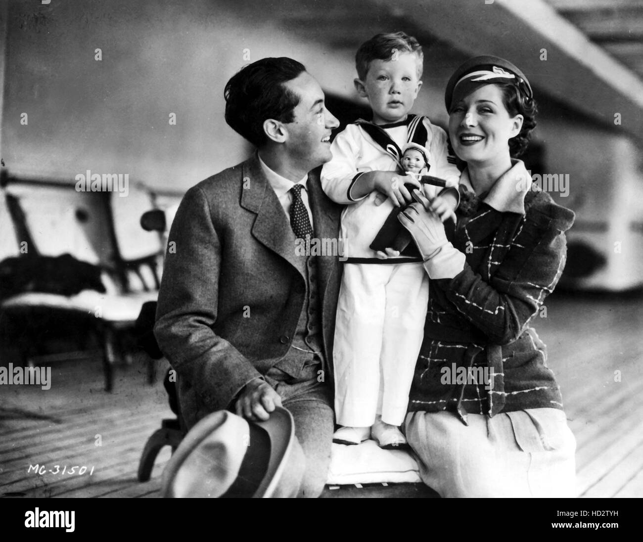 IRVING THALBERG, IRVING THALBERG, JR. and NORMA SHEARER on a luxury ...