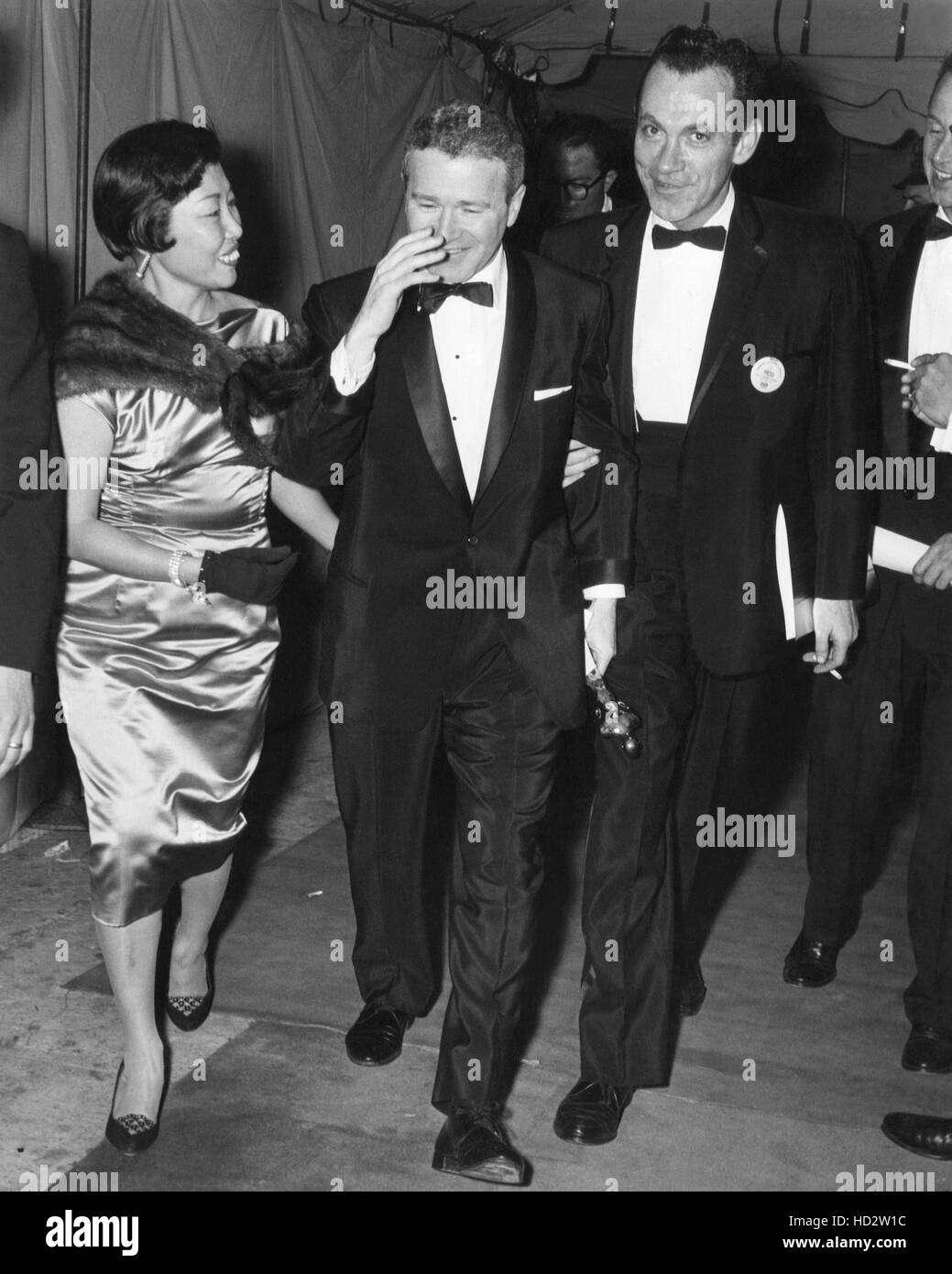 Red Buttons, center, after winning Academy Award for SAYONARA, 1958 ...
