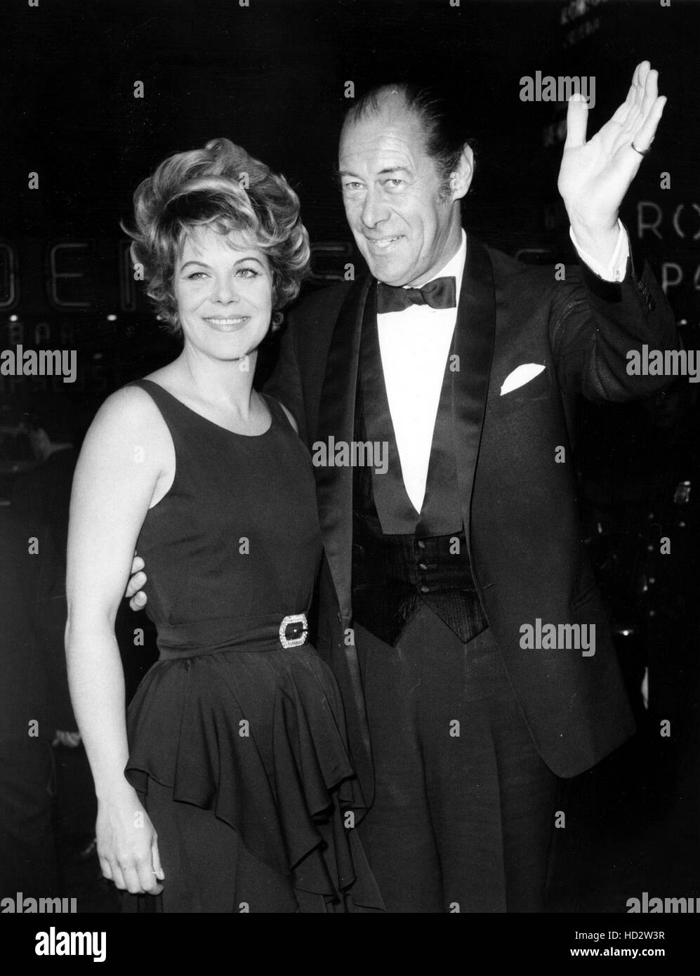 Rachel Roberts and husband Rex Harrison at the New York premiere of ...