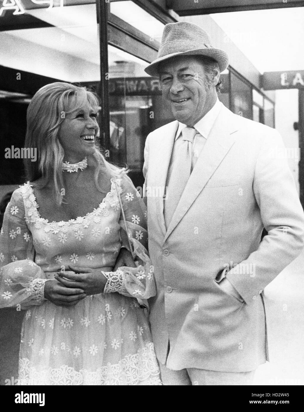 Rex Harrison, right, and his fifth wife, Elizabeth Rees, in Hong Kong ...