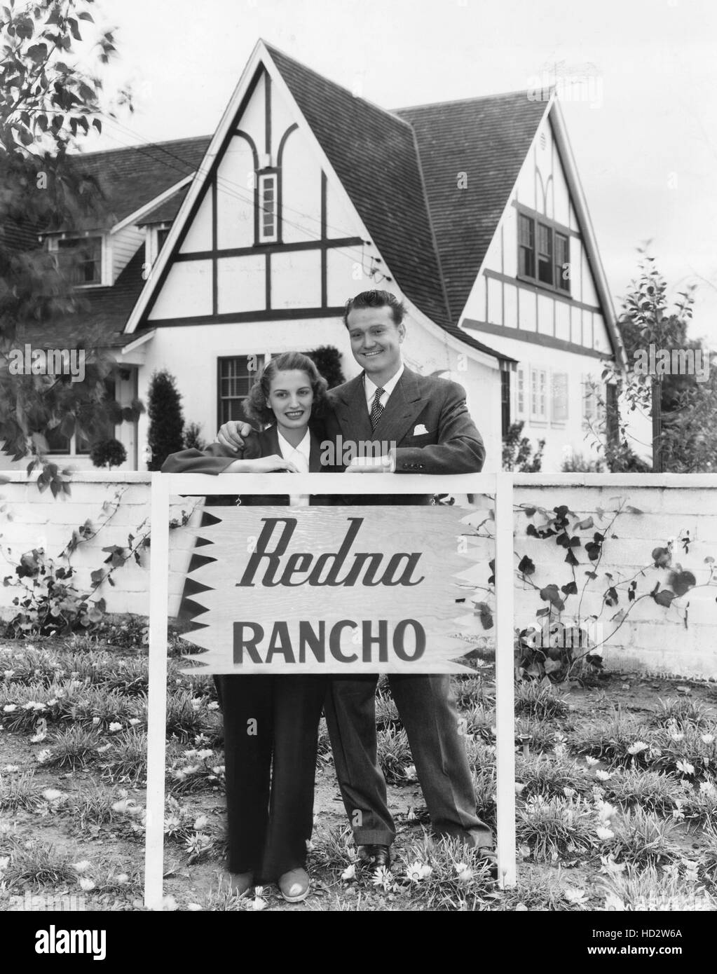 Red Skelton, right, and his first wife, Edna Skelton, at home, ca ...