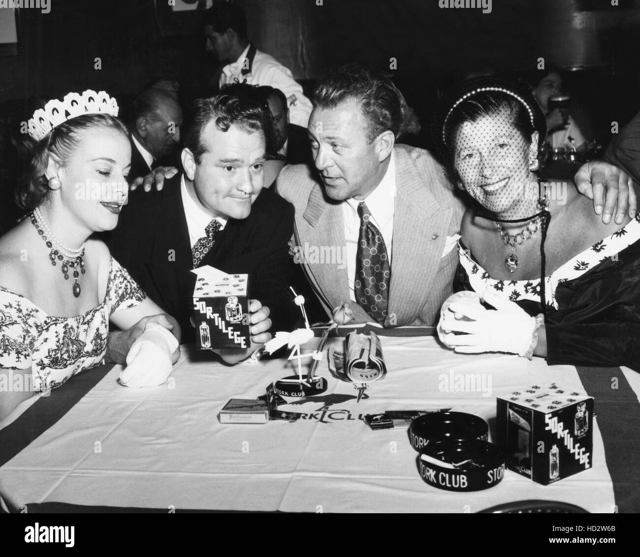 From left, Georgia Davis, her husband, Red Skelton, Carl Brisson, and ...