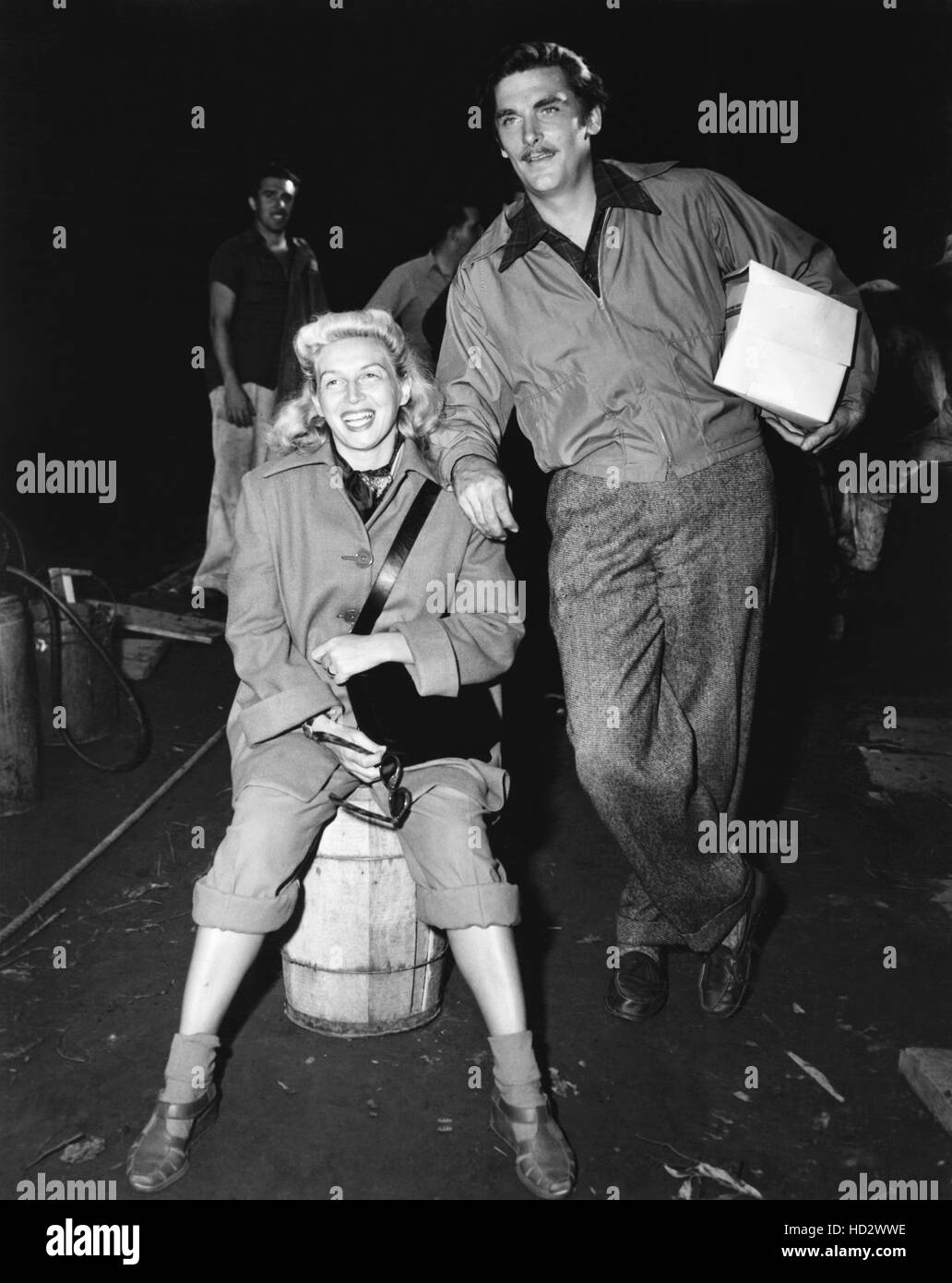 Richard Hart, right, and his second wife, actress Louise Valery, ca ...
