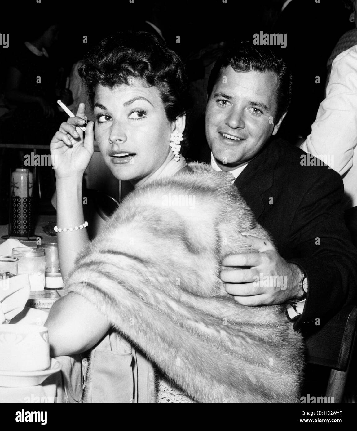 Richard Long, right, with his second wife, actress Mara Corday, ca ...