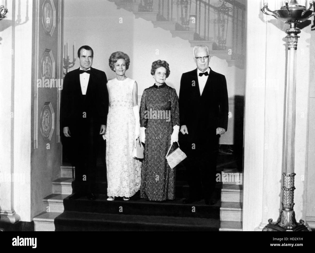 From left: President Richard Nixon, First Lady Pat Nixon, Nina Meyers ...