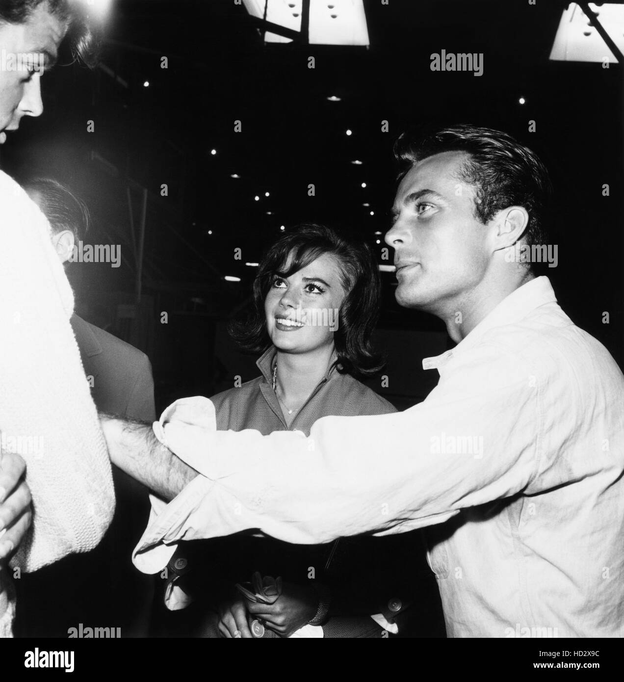 From left: Troy Donahue, Natalie Wood, Robert Conrad, 1961 Stock Photo ...