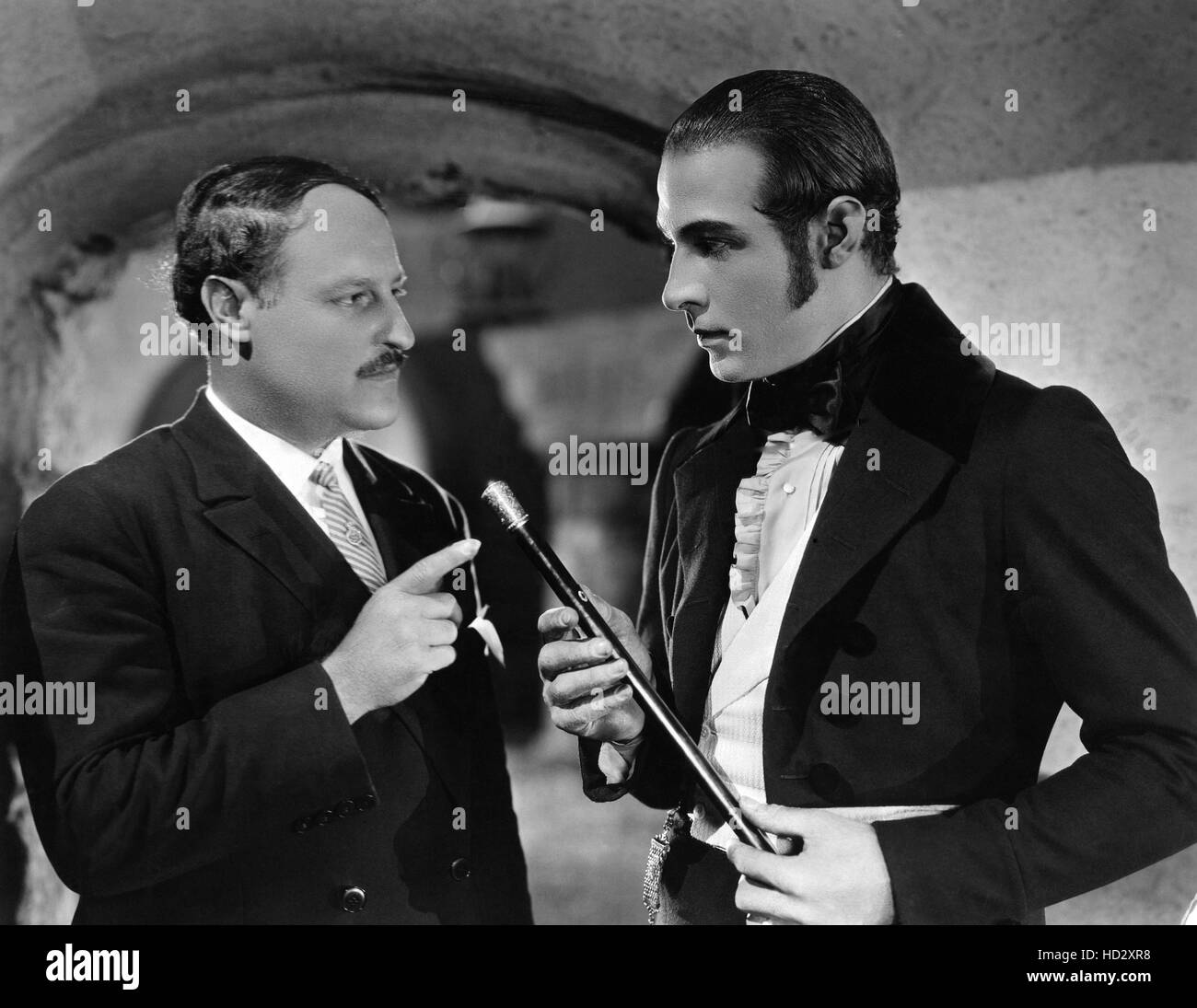 Rudolph Valentino (right) accepting Napoleon's baton from Spanish court ...