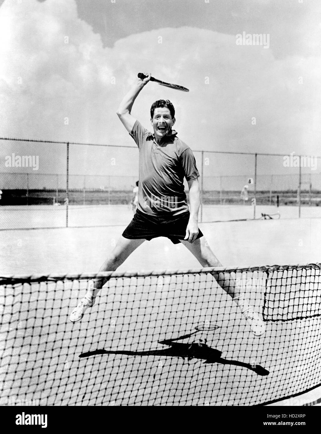 Rudy Vallee playing tennis between shows at Steel Pier, Atlantic City ...