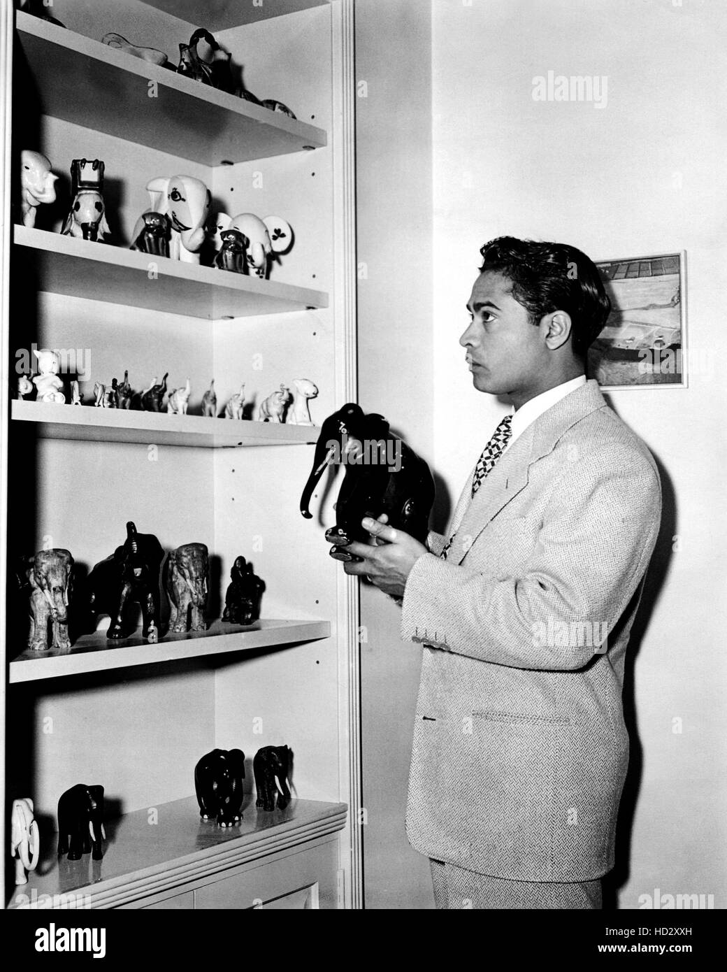 Sabu at home with his elephant collection, a favorite since his days as ...