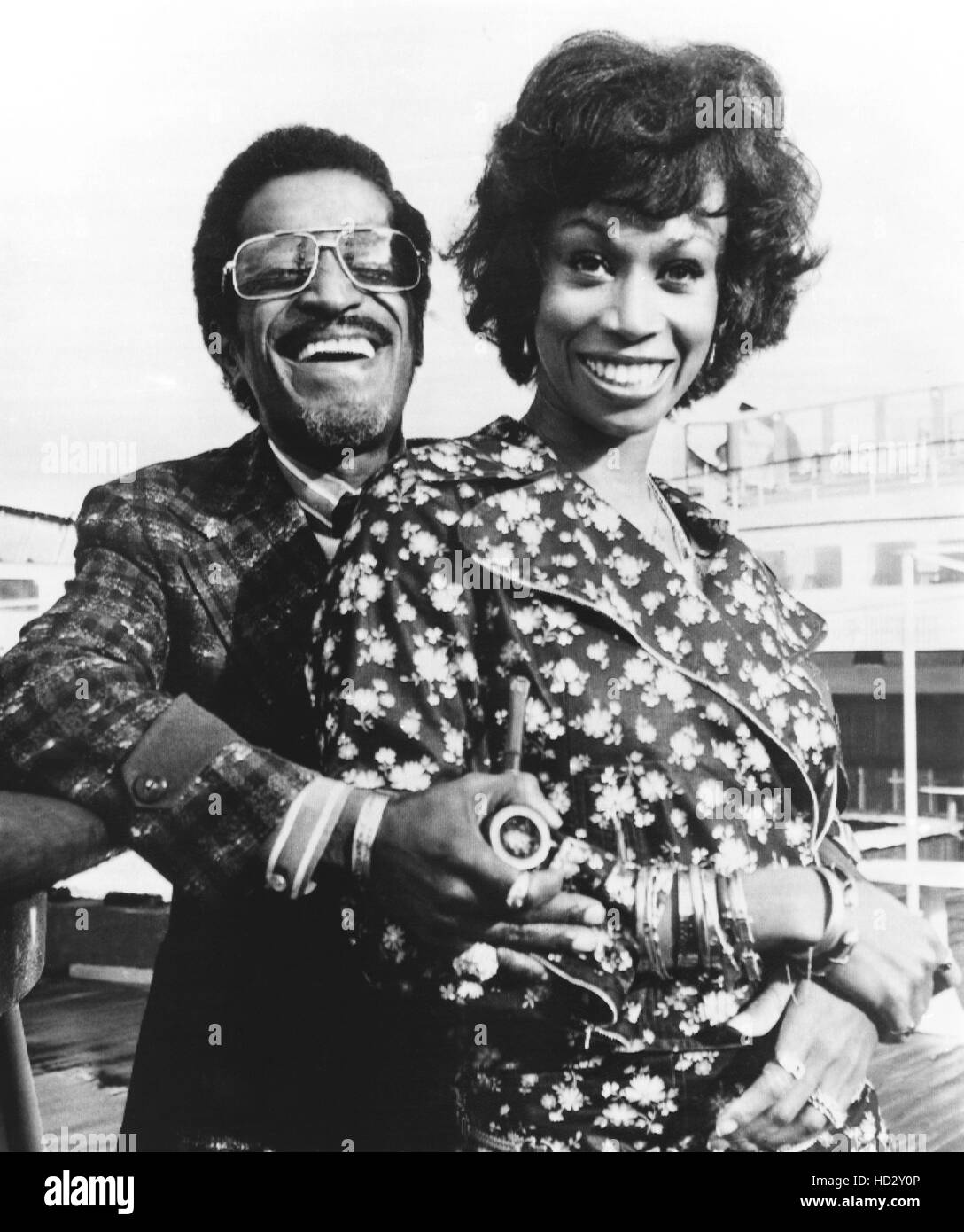 Sammy Davis, Jr., right, and his third wife, Altovise Davis, arriving ...