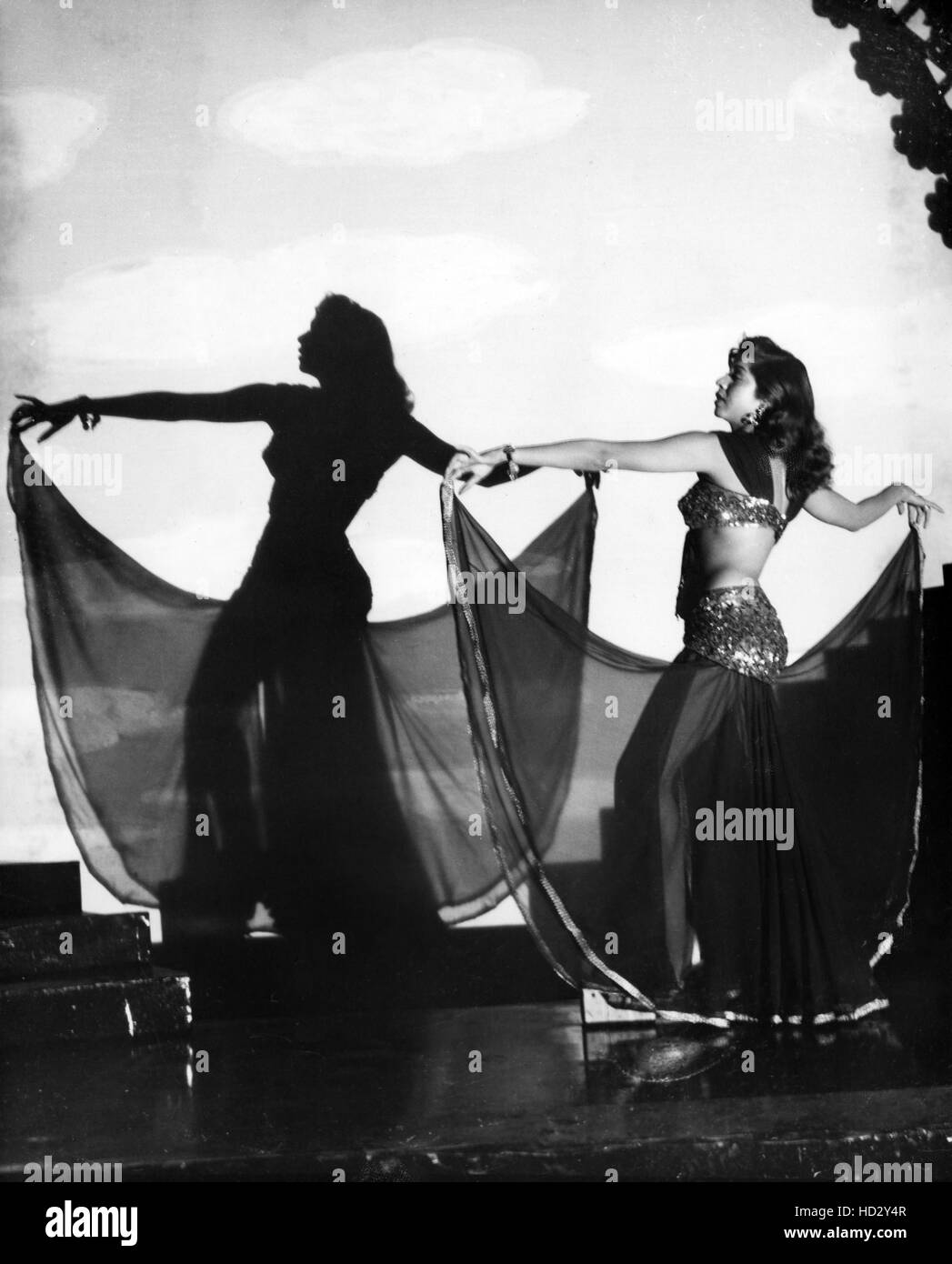 Samia Gamal performs her famous 'Bride of the Veil' dance, 1952 Stock ...