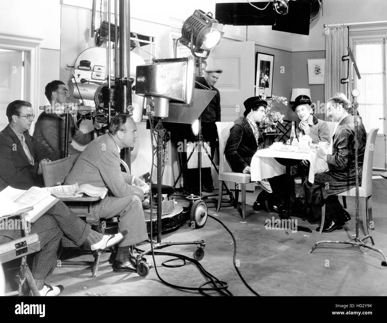 Sam Wood (seated left) directing The Marx Brothers on set of 'A Night ...