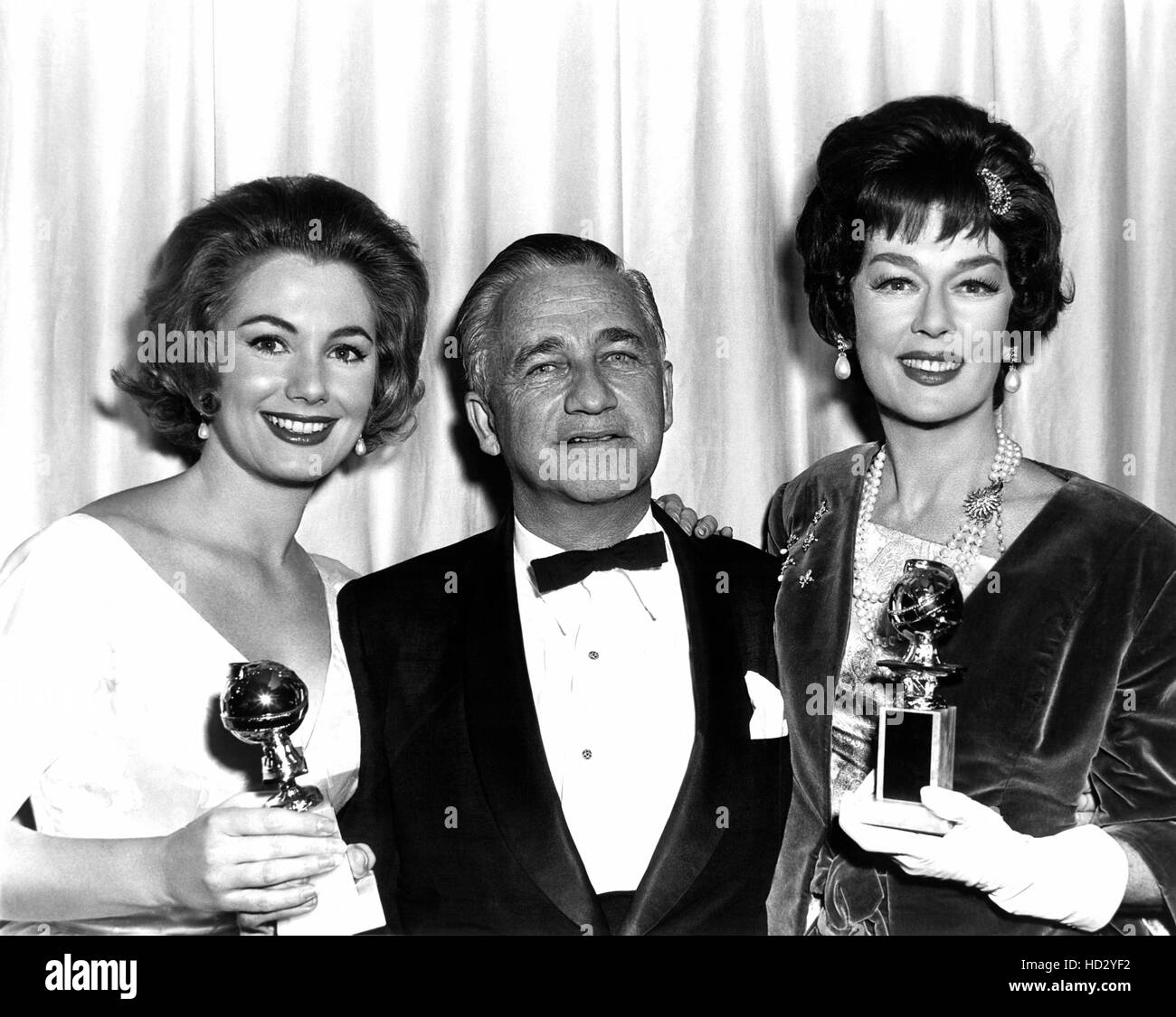 Shirley Jones, Mervyn LeRoy, Rosalind Russell at the Golden Globes ...