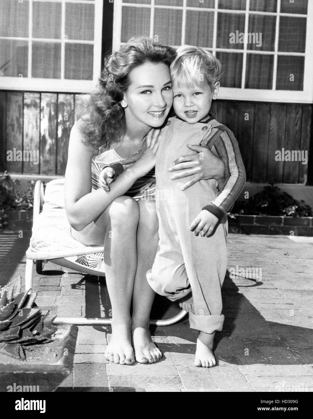 Taina Elg with her son, Raoul Bjorkenheim, ca. 1959 Stock Photo - Alamy