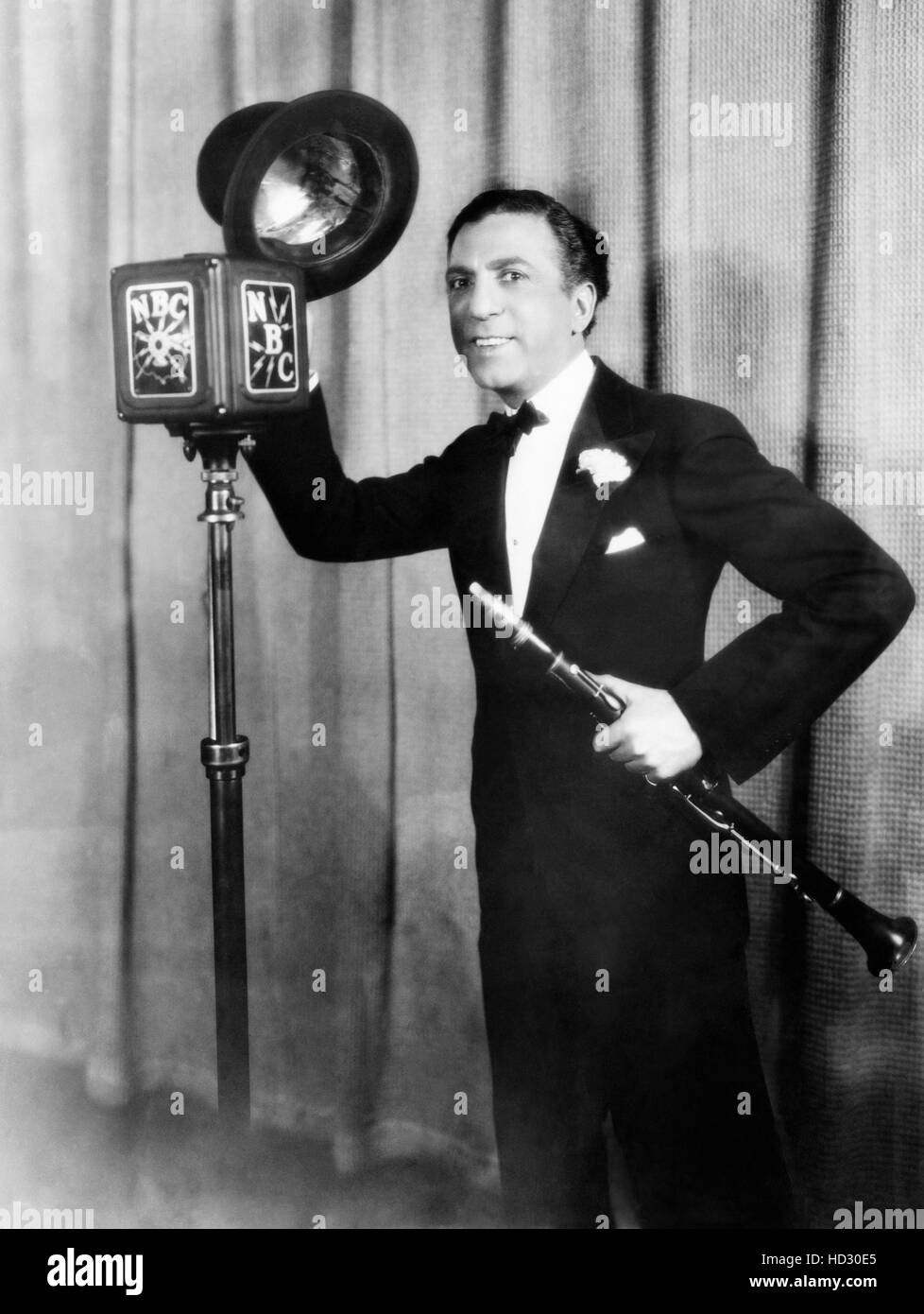Bandleader Ted Lewis, broadcasting, 1931 Stock Photo - Alamy