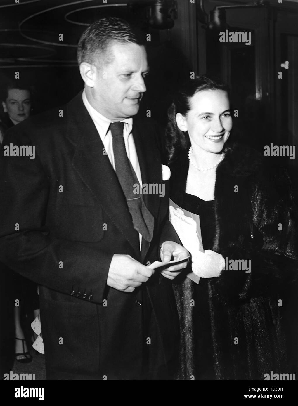 Teresa Wright, with husband Niven Busch, ca. early 1950s Stock Photo ...