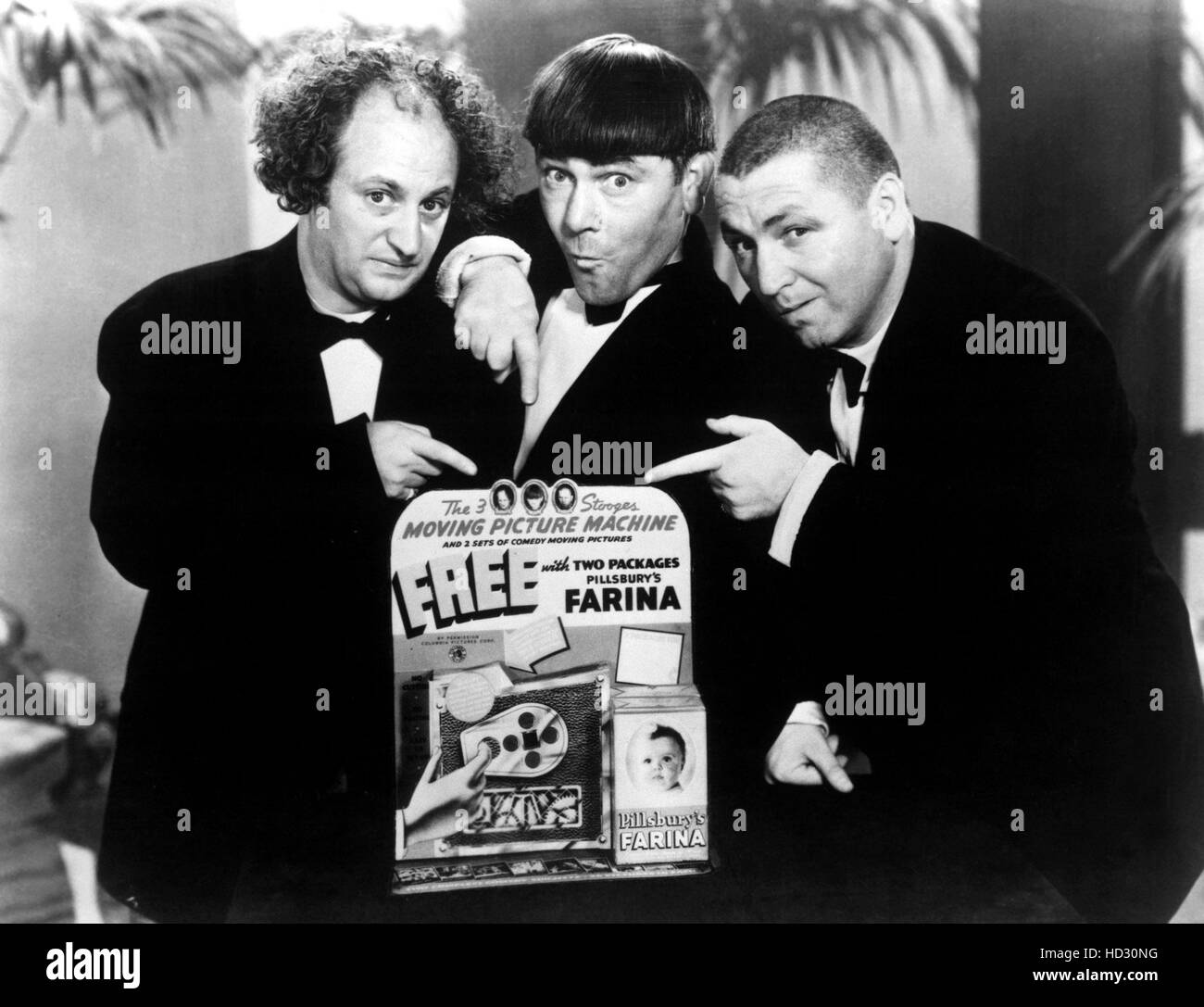 THE THREE STOOGES: Larry Fine, Moe Howard, Curly Howard do a Pillsbury ...
