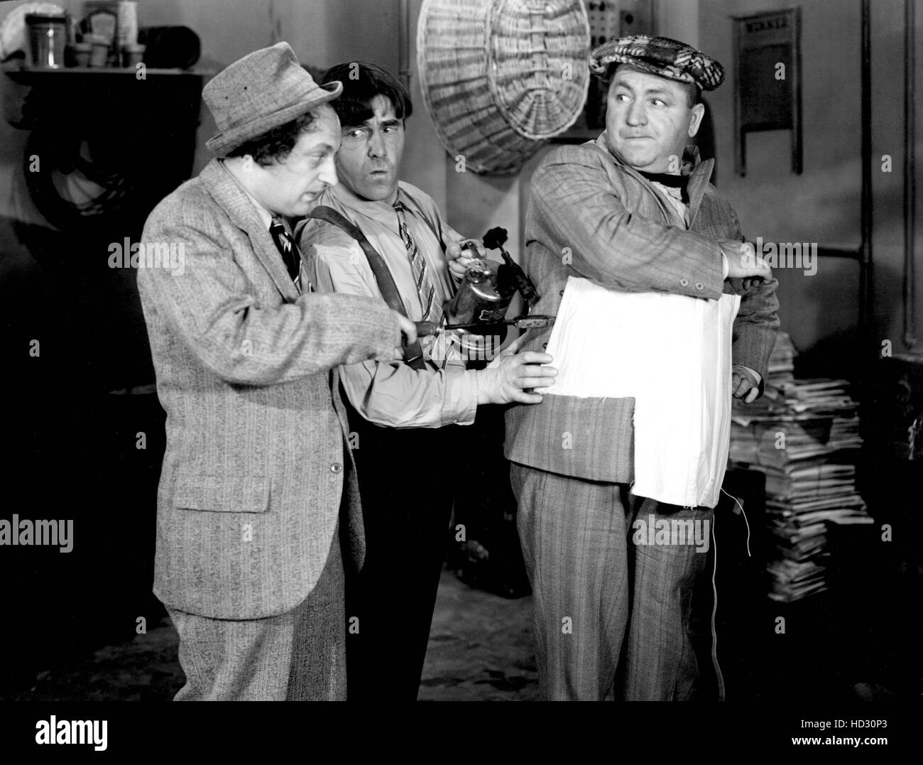 LARRY FINE, MOE HOWARD, CURLY HOWARD [The Three Stooges], 1940s Stock ...