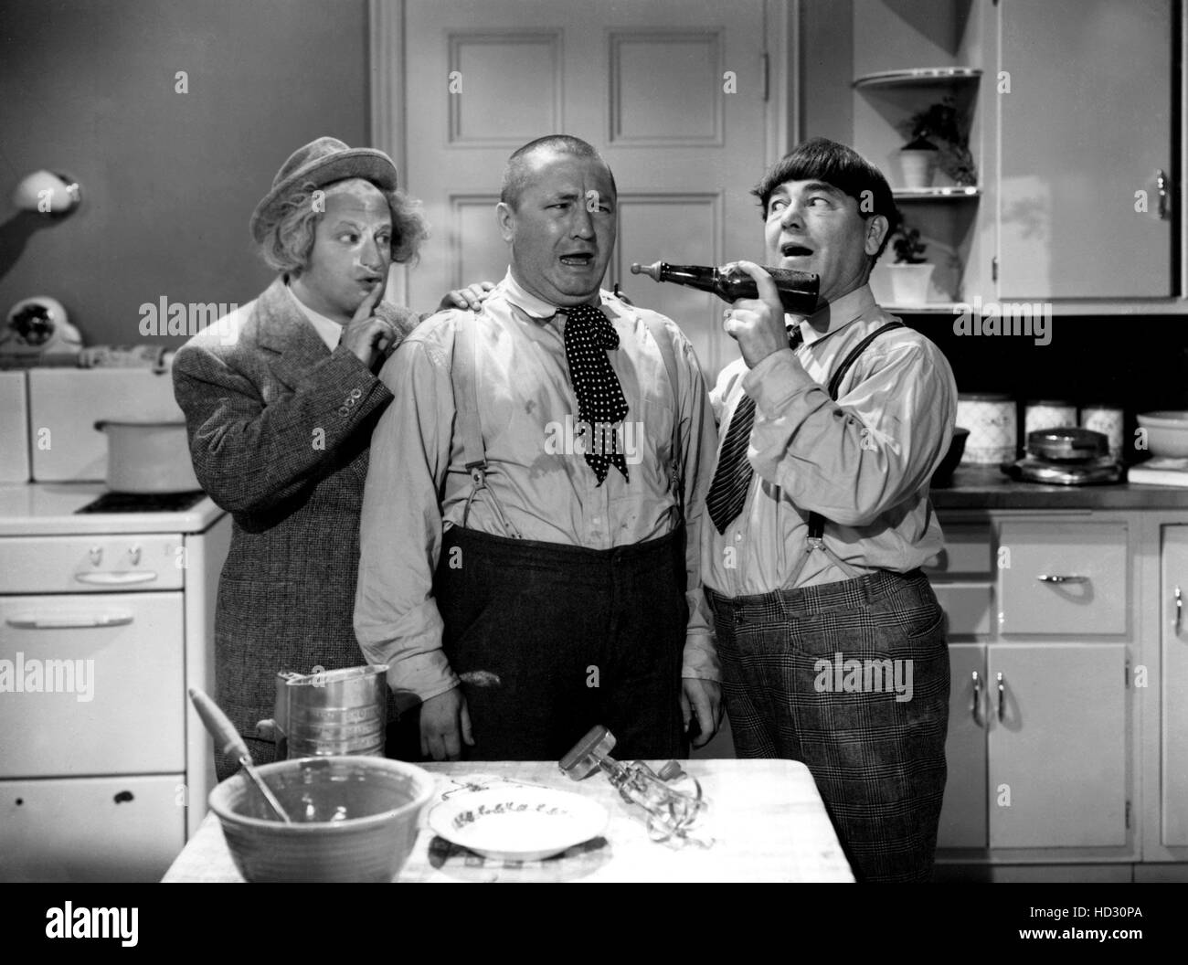 LARRY FINE, CURLY HOWARD, MOE HOWARD [The Three Stooges], 1940s Stock ...