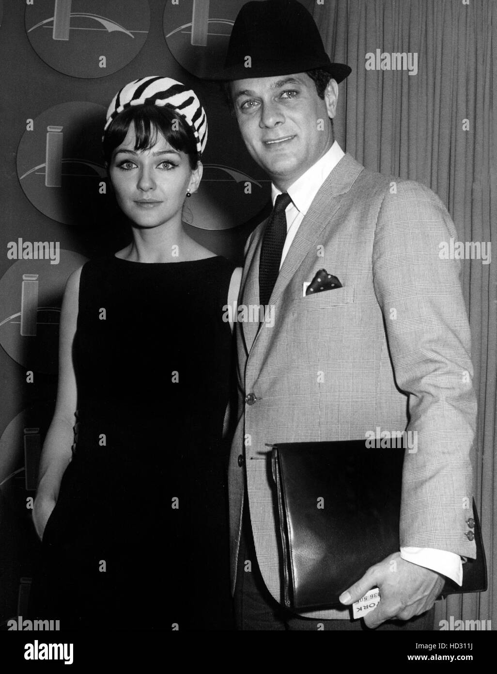 TONY CURTIS, with wife Christine Kaufmann arriving in New York, circa ...