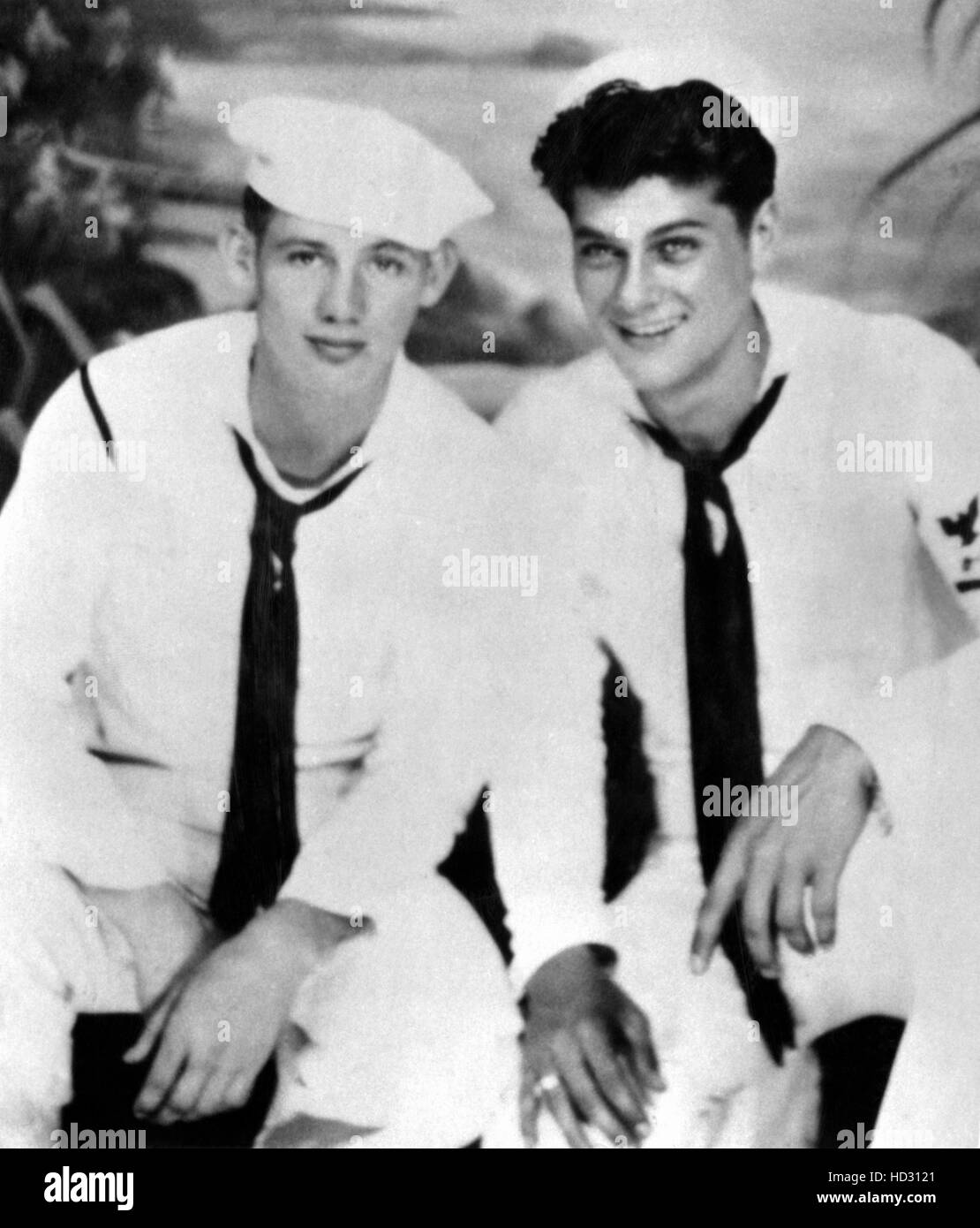 Tony Curtis, (right), in Navy with a friend, Honolulu, World War II ...