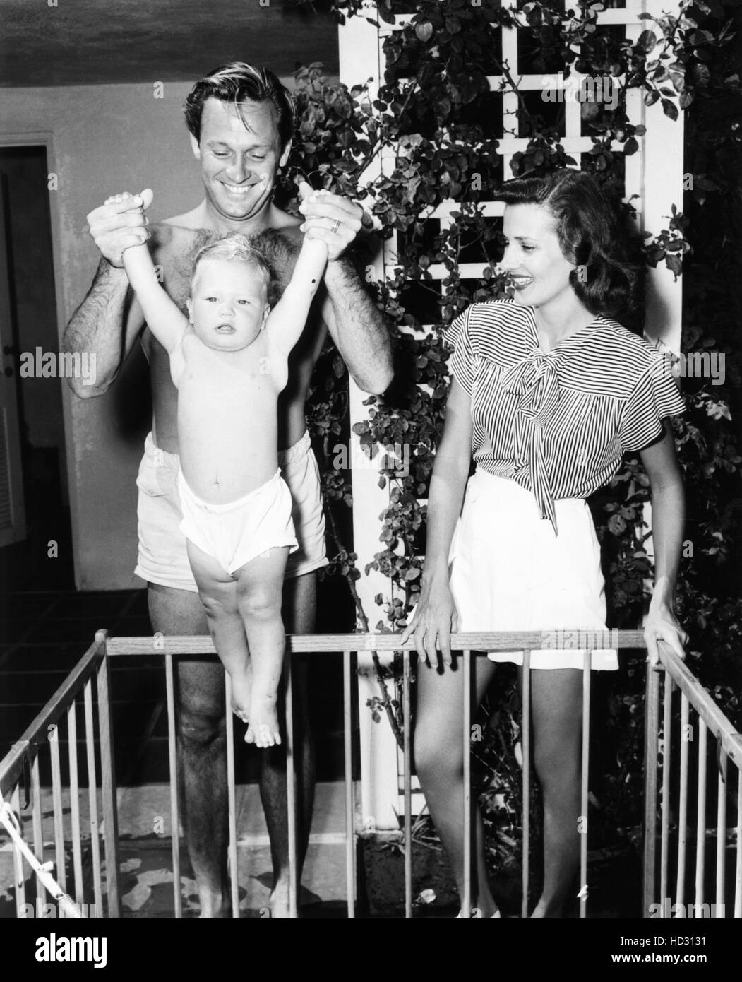 William Holden and Brenda Marshall, with their son, Scott Holden, 1947 ...