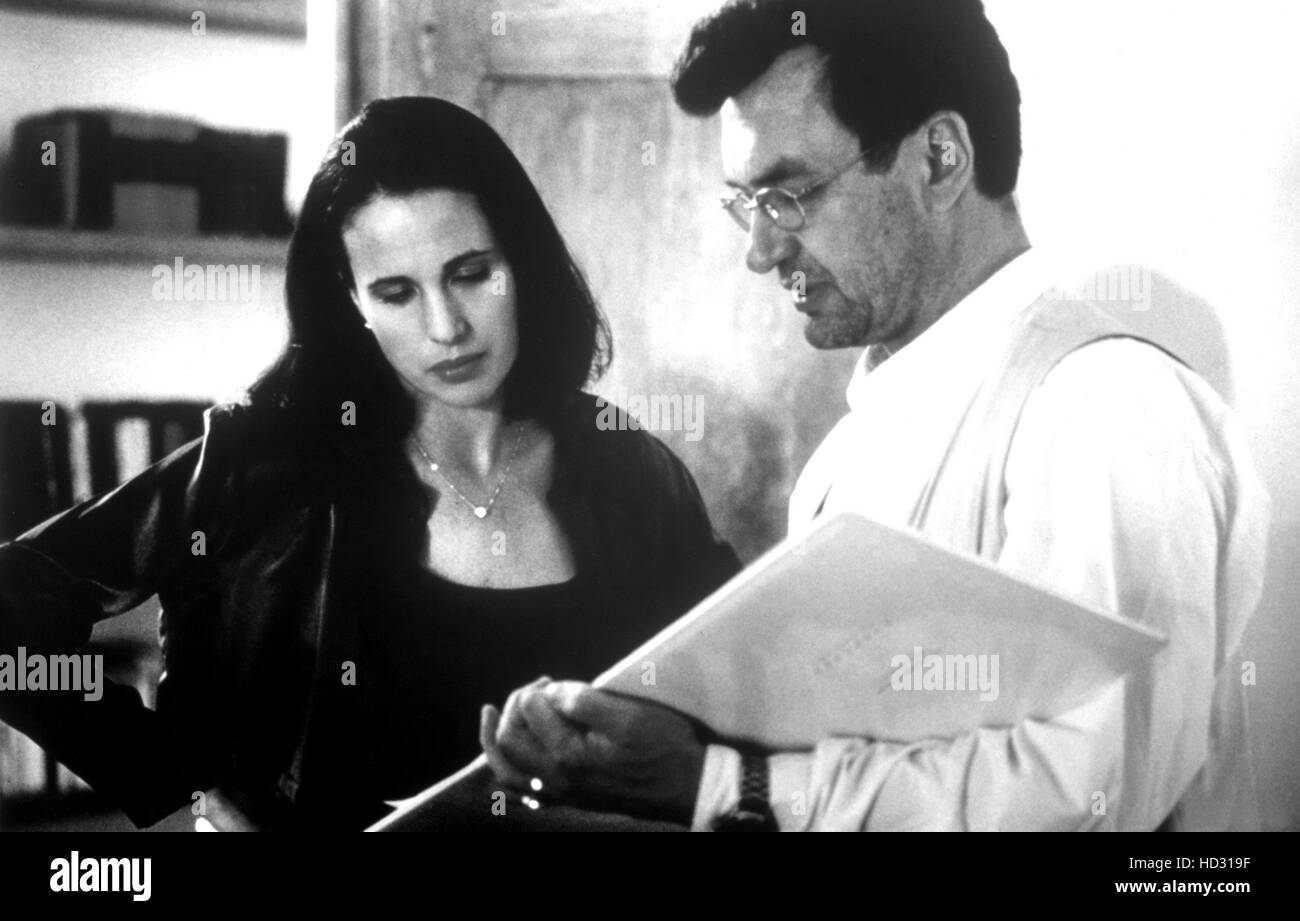 END OF VIOLENCE, Andie Macdowell and director Wim Wenders on-set, 1997 ...