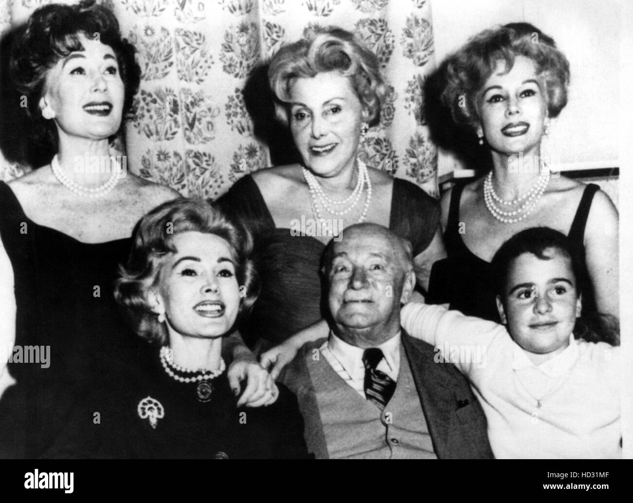Zsa Zsa Gabor (bottom left) with (rear l-r) sister Magda, mother Jolie ...
