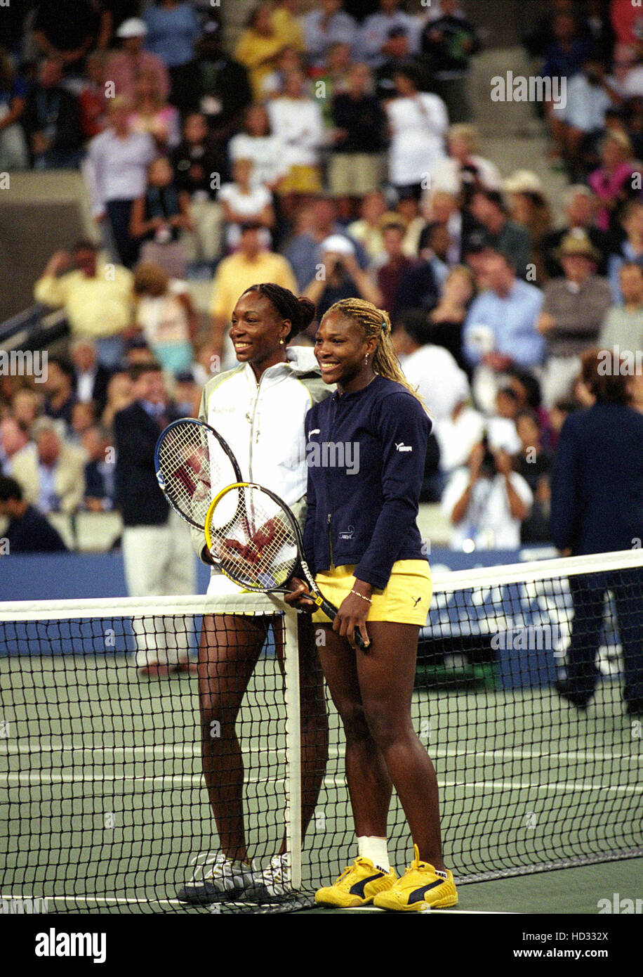 Venus Williams, Serena Williams at the 2001 U.S. Open, New York, NY ...