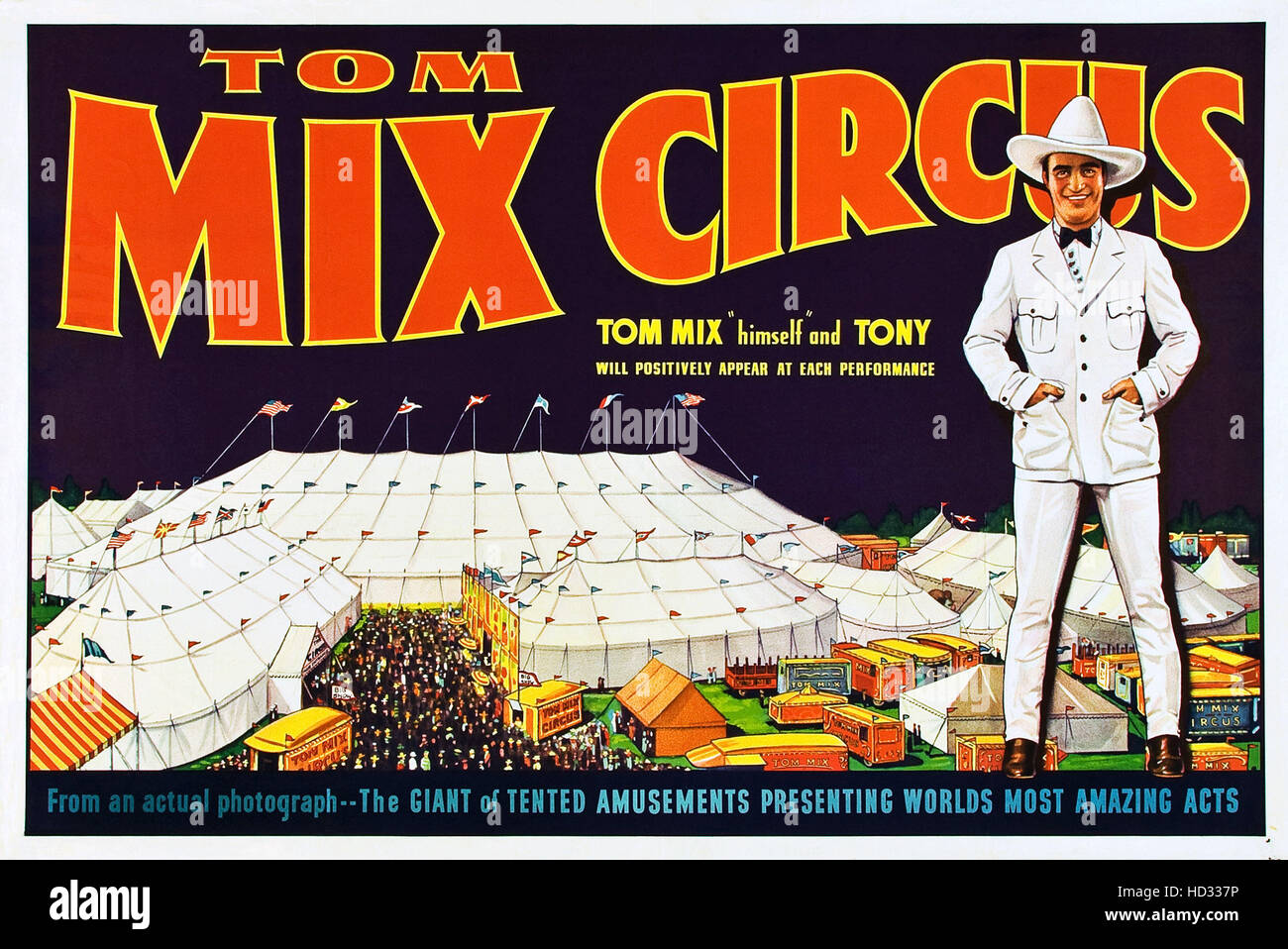 Tom Mix poster art promoting the Tom Mix Circus, 1937 Stock Photo - Alamy