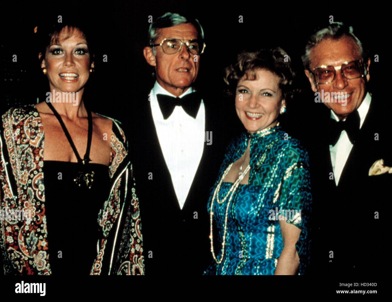 MARY TYLER MOORE, with husband Grant Tinker, Betty White, and her ...