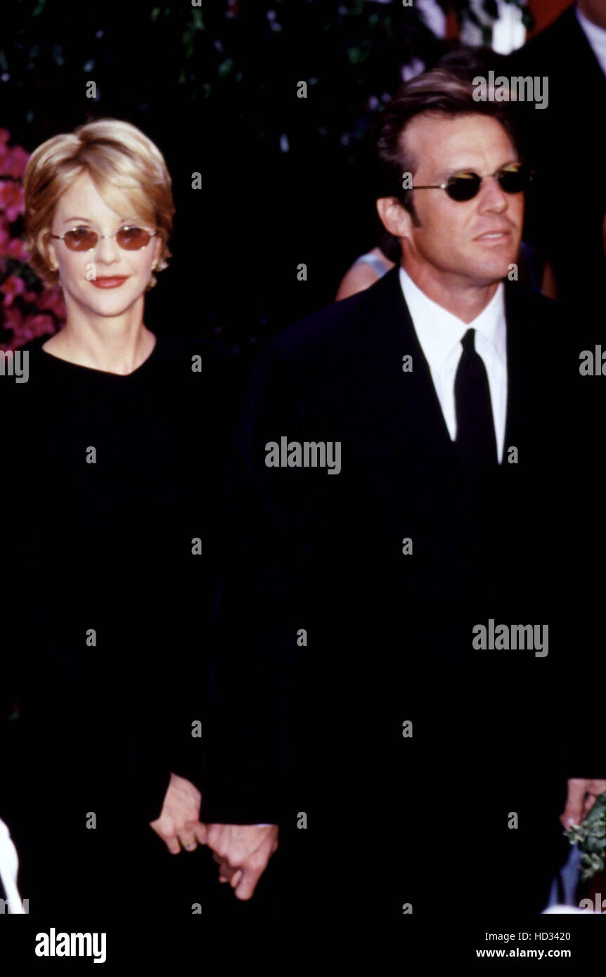 MEG RYAN with husband DENNIS QUAID at the 1998 Academy Awards, photo by ...