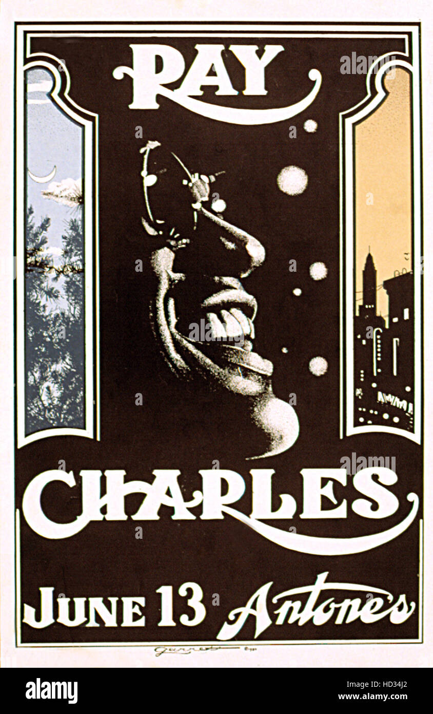 RAY CHARLES in performance at Antone's poster, c. 1960s Stock Photo - Alamy