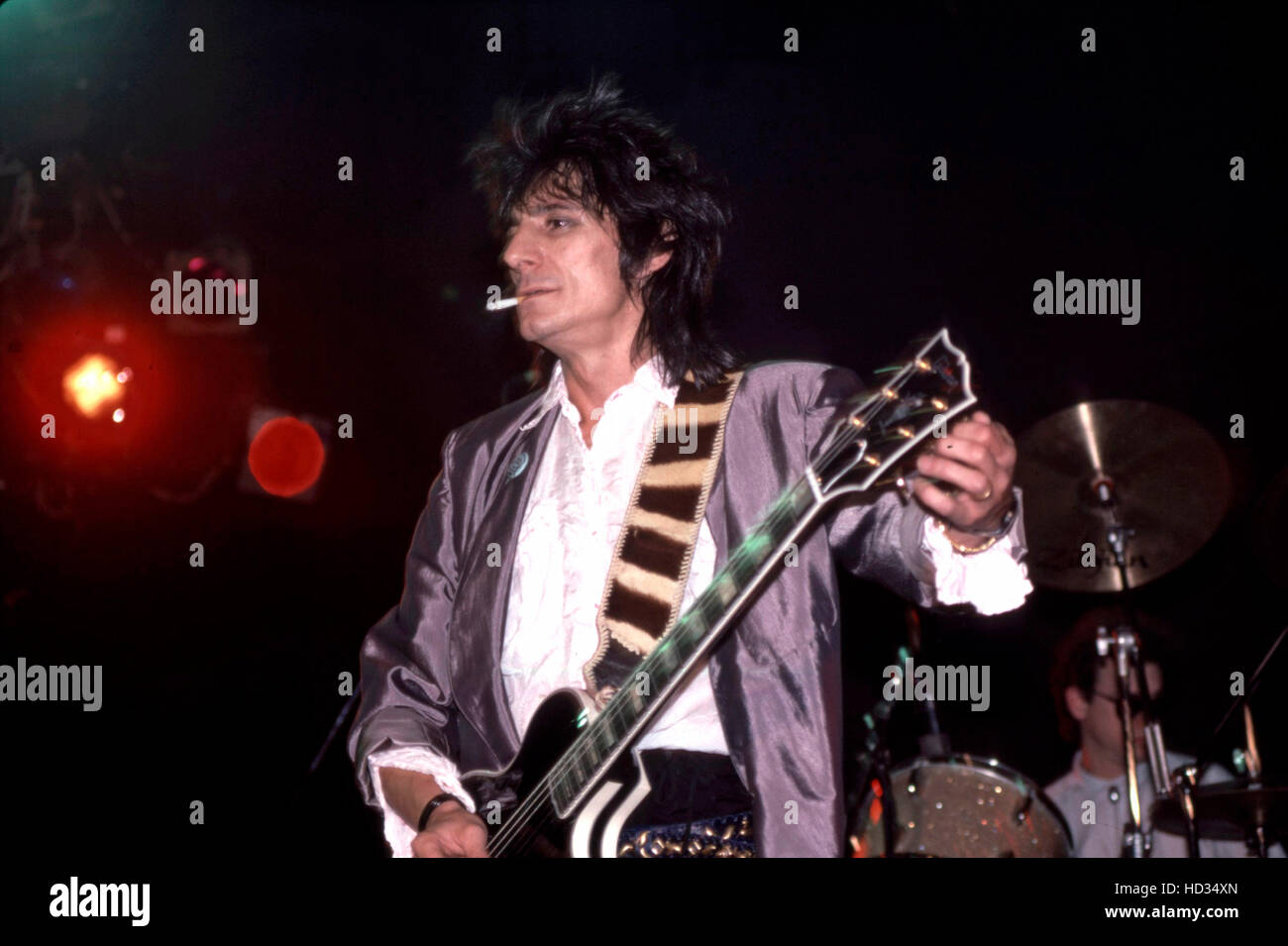 Ron Wood on-stage playing with Chuck Berry at The Ritz, New York City ...