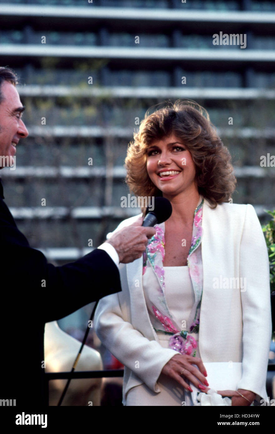 Army Archard interviewing Sally Field at the Academy Awards Stock Photo ...