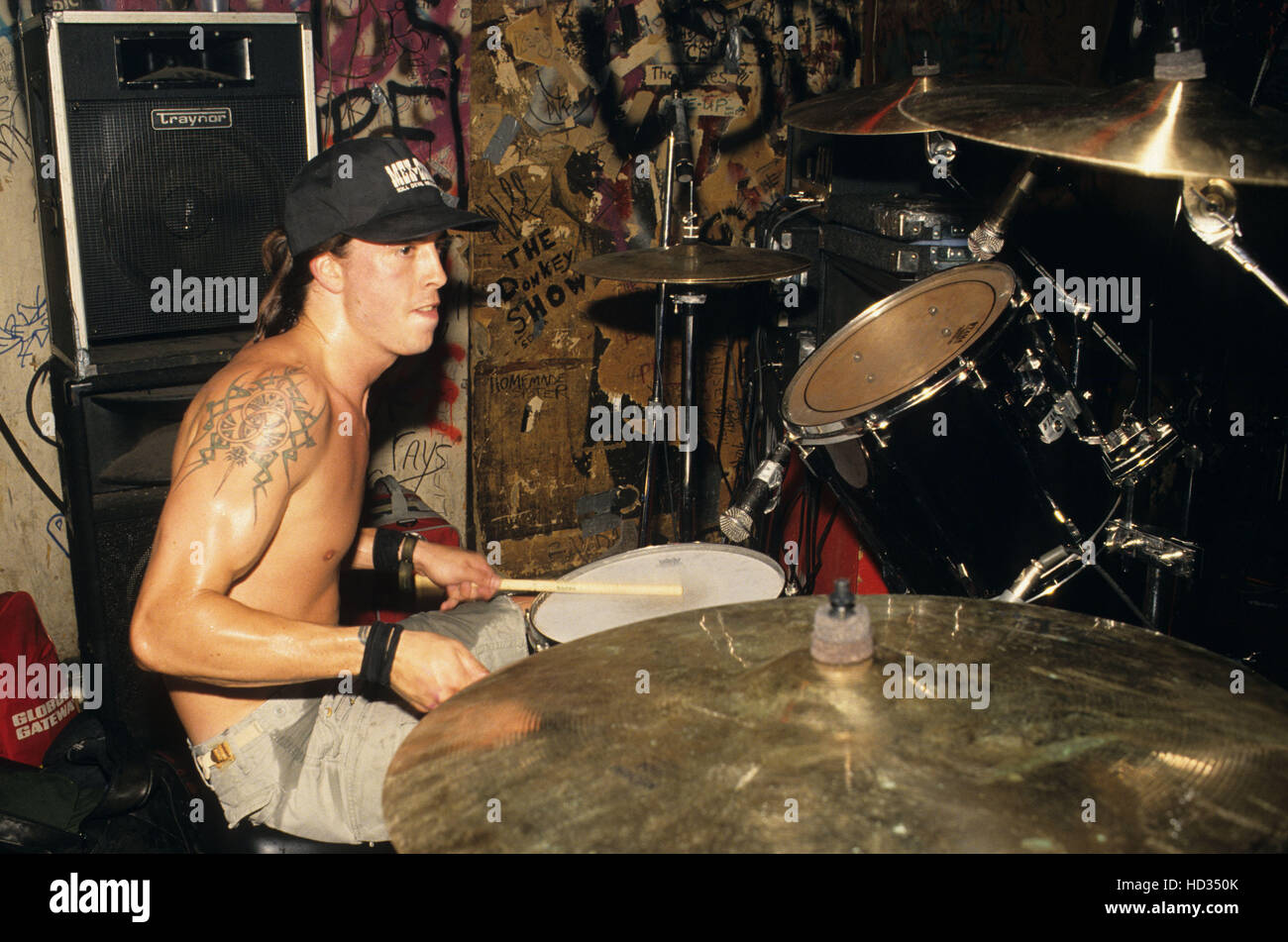 Drummer Dave Grohl performing with Scream, CBGB's, New York, NY, June ...