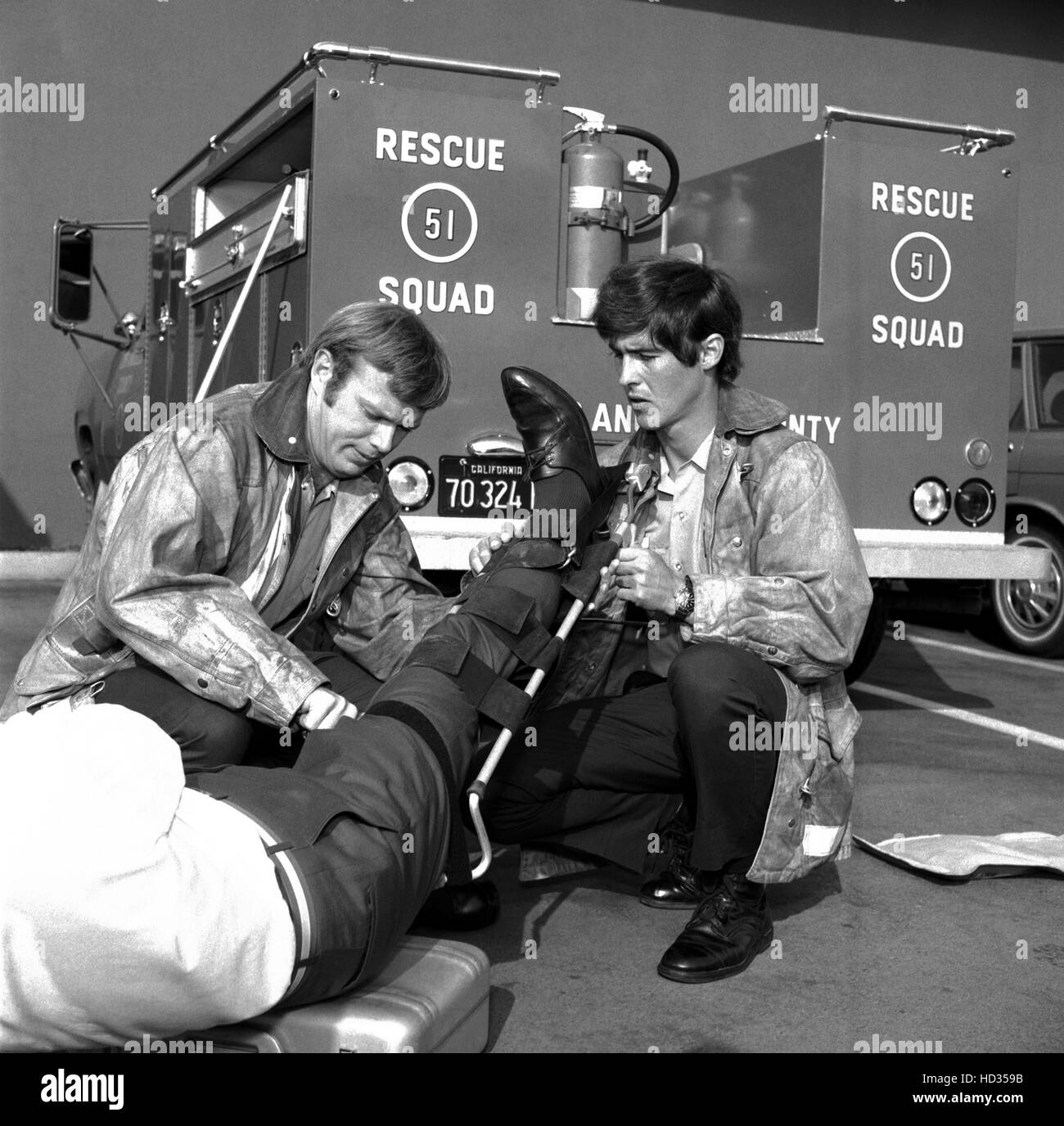 EMERGENCY!, from left: Kevin Tighe, Randolph Mantooth, 1972-79 Stock ...